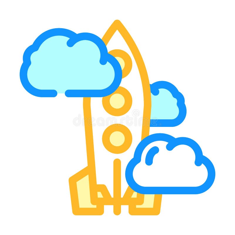 Rocket Launch Color Icon Vector Illustration Stock Vector ...
