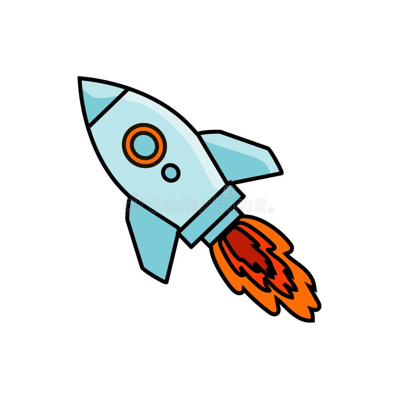 Rocket Launch Color Vector Icon Stock Illustration - Illustration of ...
