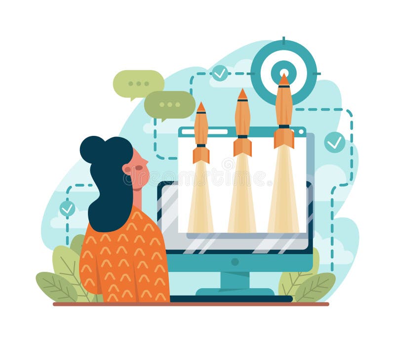 Rocket Launch Concept. Business Start Up or Succesful Project Progress ...