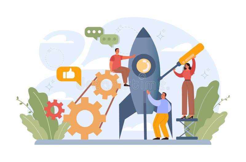 Rocket Launch Concept. Business Start Up or Succesful Project Progress ...