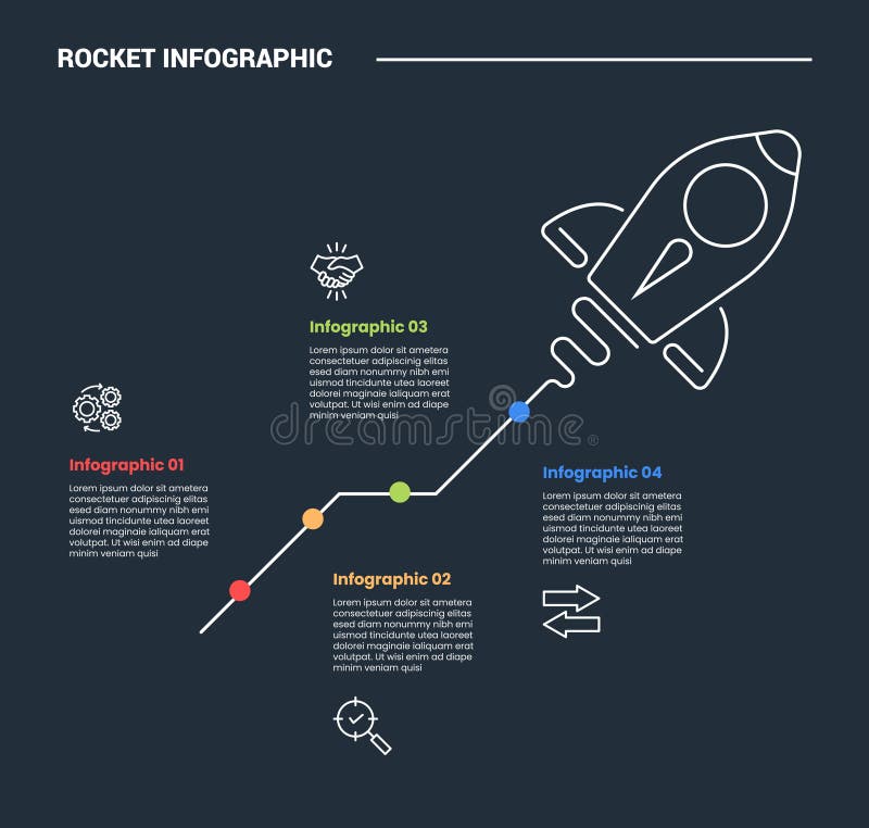 Rocket Launch Concept Infographic Process Diagram with Timeline Journey ...
