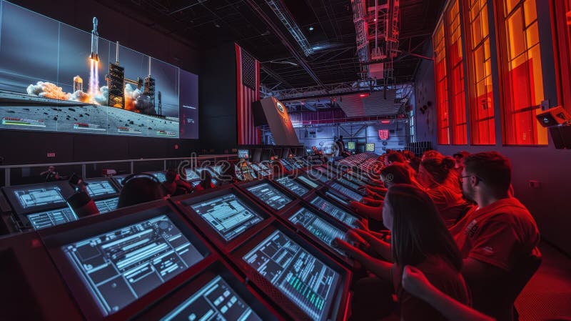 The Rocket Launch Control Center. AI Generated Stock Illustration ...