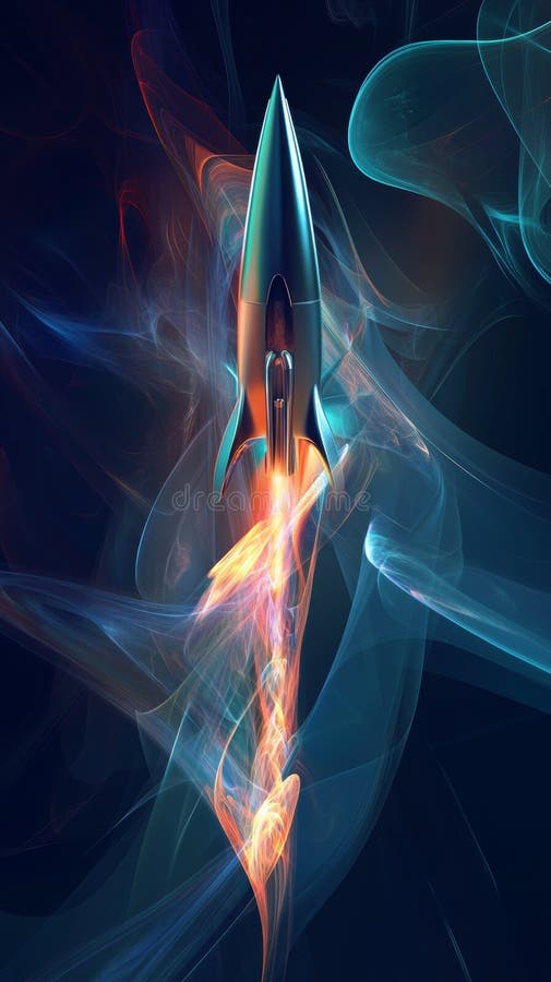 Rocket Launch into the Cosmos: Futuristic Space Adventure Stock ...