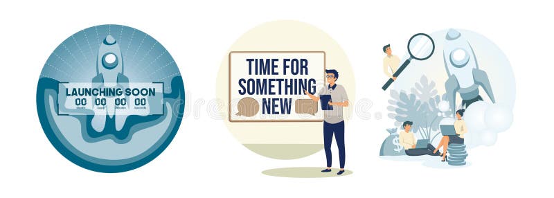 Rocket Launch Countdown Timer. Man Suggesting New Ideas. Creative ...