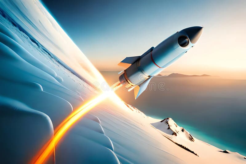 Rocket Launch 3D Isolated on White Background. Generative AI Stock ...