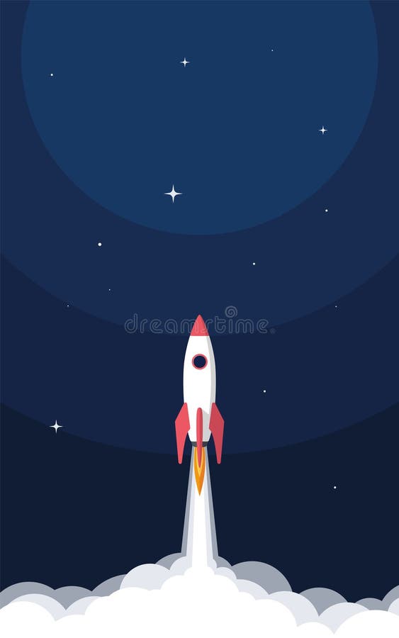 Rocket Launch Design. Business Startup Concept, Vector Illustration ... Rocket Launch Design. Business Startup Concept, Vector Illustration ...