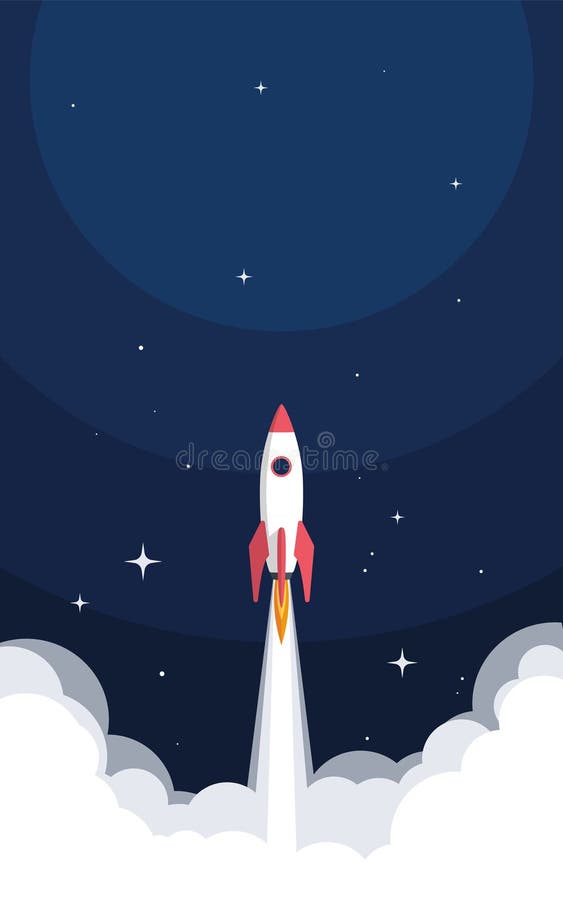 Rocket Launch Design. Business Startup Concept, Vector Illustration ...