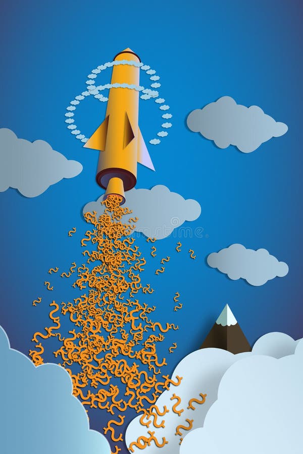 Rocket Launch with Dollar Signs. Rocket Ship in a Flat Style Stock ...