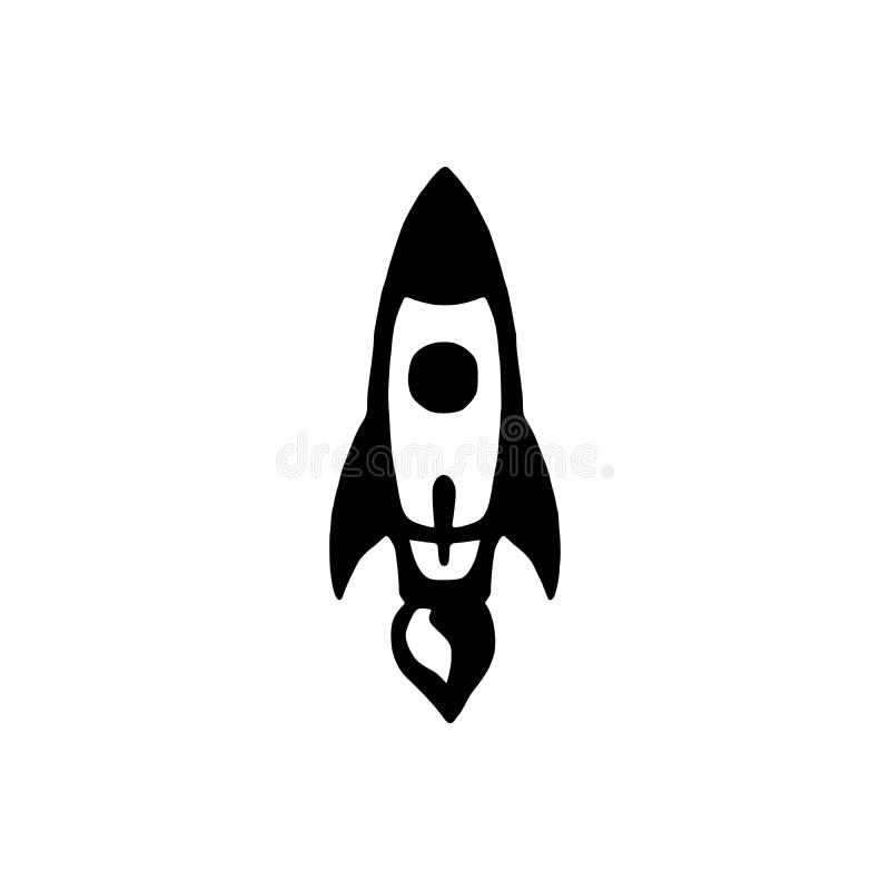 Rocket Launch Doodle Icon. Startup Concept Stock Illustration ...