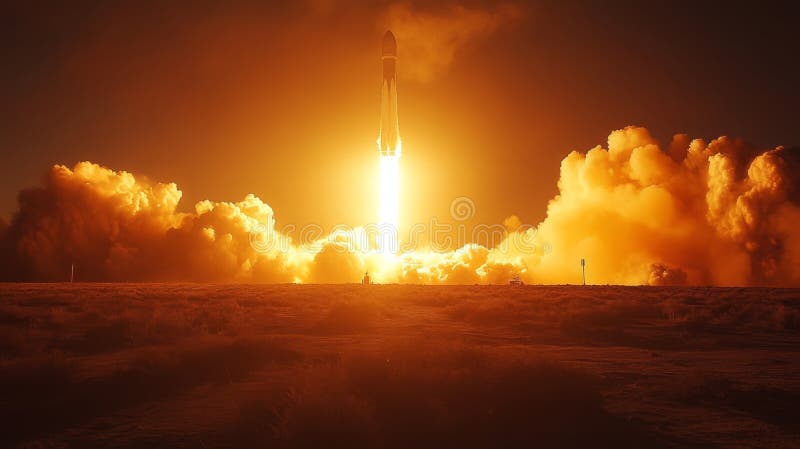Rocket Launch at Dusk Showcasing Powerful Propulsion and ...