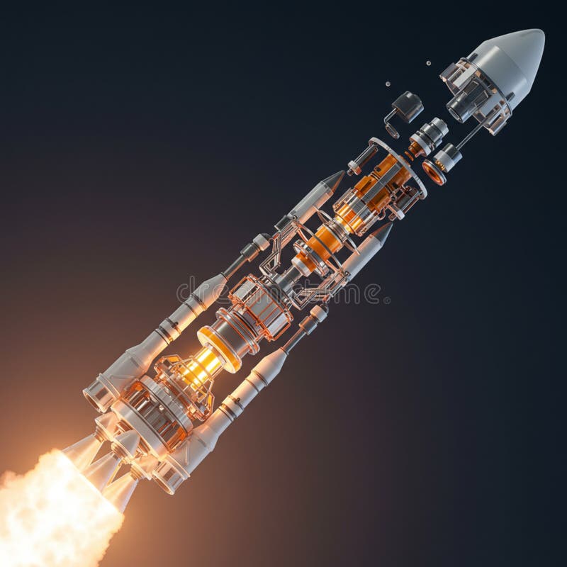 Rocket Launch Exploded View Diagram: Detailed Internal Components and ...