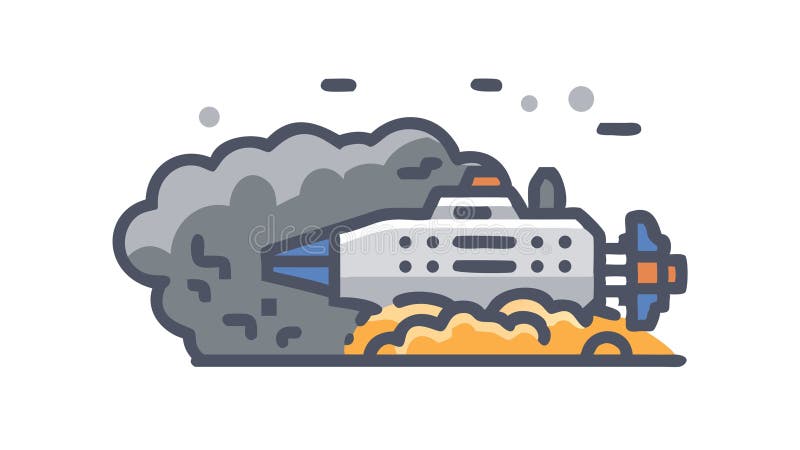 Rocket Launch Explosion and Propulsion Power Icon, Vector Design ...