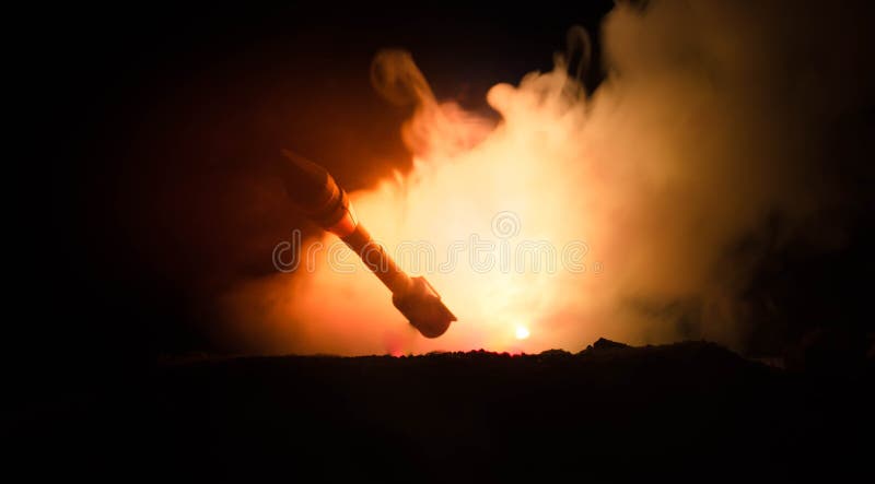 Rocket Launch with Fire Clouds. Nuclear Missiles with Warhead Aimed at ...