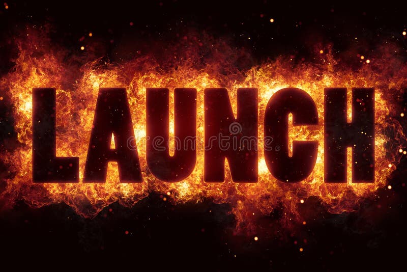Rocket Launch Fire Flame Flames Burn Explode Text Stock Illustration ...