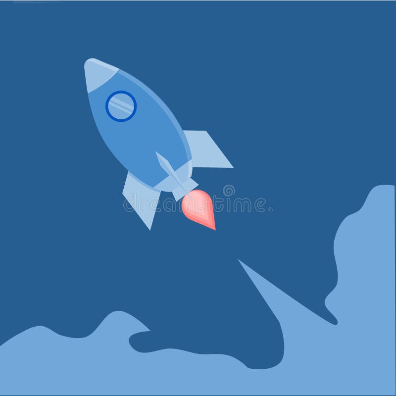 Rocket Launch, Flat Vector Design. Stock Vector - Illustration of ...