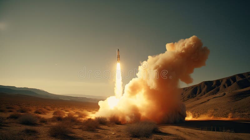 Rocket Launch - Generative AI - AI Generative Stock Illustration ...