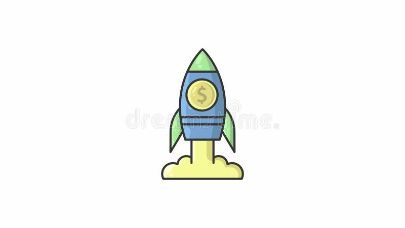 Rocket Launch Icon Animation Loop Motion Graphic Alpha Channel Video ...