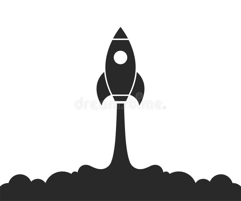 Rocket Launch Icon. Beginning and Business Startup Symbol Stock Vector ...