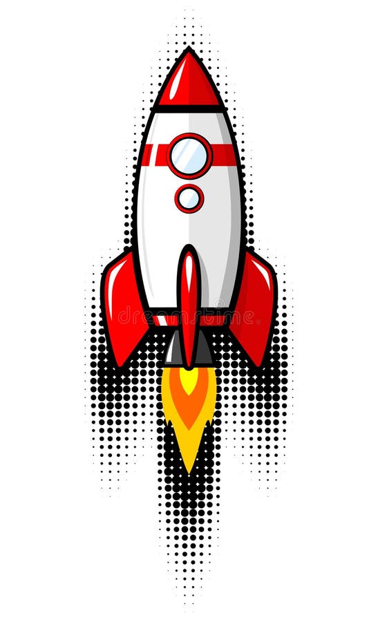 Rocket Launch Icon in Comic Style Stock Vector - Illustration of launch, ship: 364425153