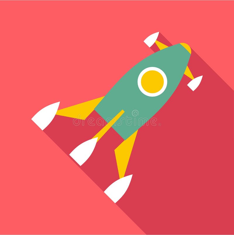Rocket Launch Icon, Flat Style Stock Illustration - Illustration of ...