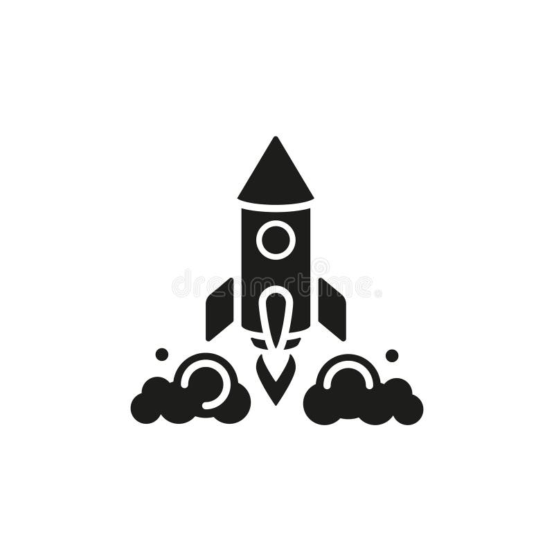 Rocket Launch Icon stock vector. Illustration of satellite - 380258168