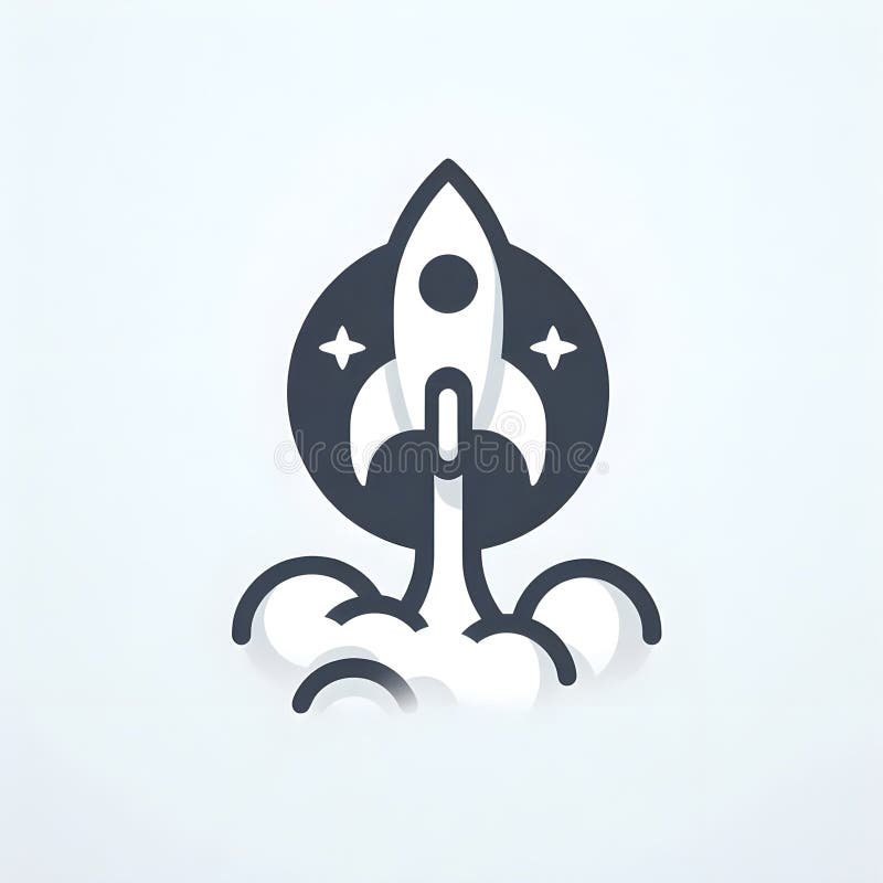 Rocket Launch Icon stock illustration. Illustration of minimalist ...