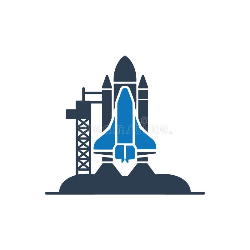 Rocket launch icon stock illustration. Illustration of space - 373774978