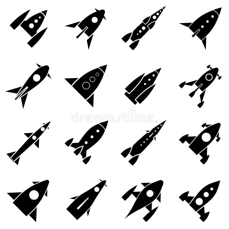 Rocket Launch Icons Set Simple Style Stock Illustrations – 159 Rocket ...