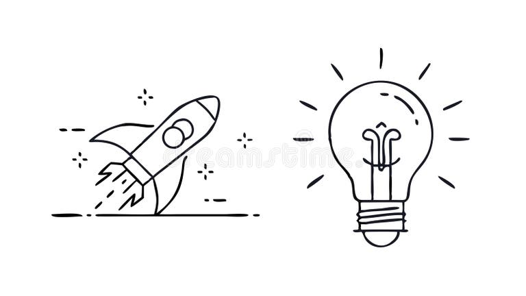 Rocket Launch Idea Icon, Startup Innovation, Vector Design Generative ...