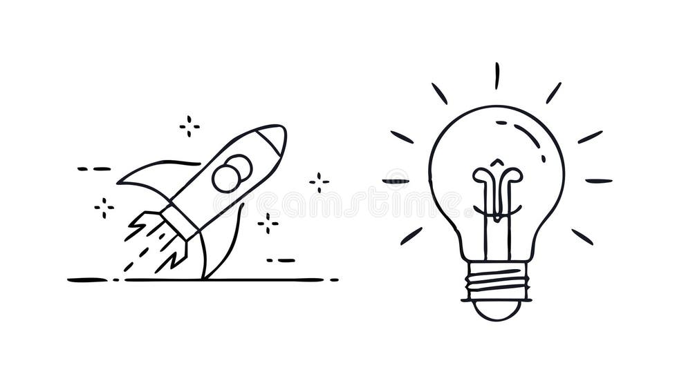 Rocket Launch Idea Icon, Startup Innovation, Vector Design Generative ...