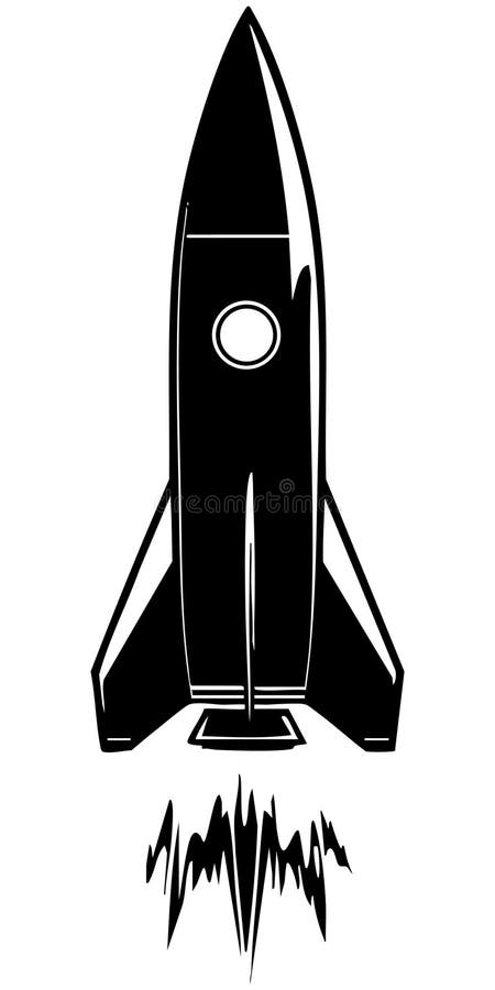 Rocket Launch Illustration Featuring Sleek Design and Bold Lines in ...