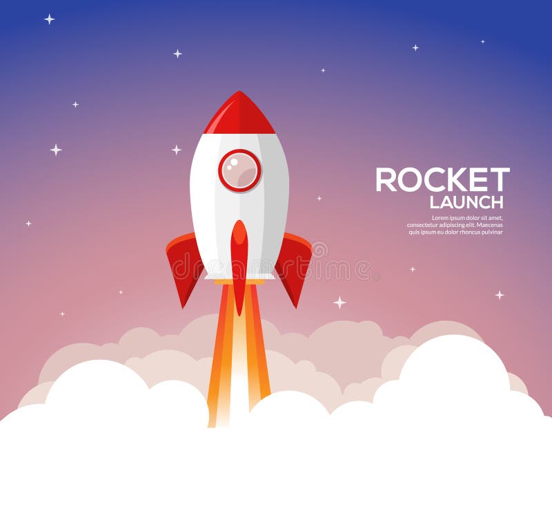 Rocket Launch Illustration. Product Business Launch Concept Design Ship ...