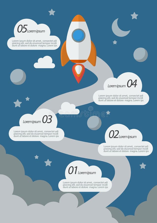 Rocket Launch Infographic stock vector. Illustration of marketing ...