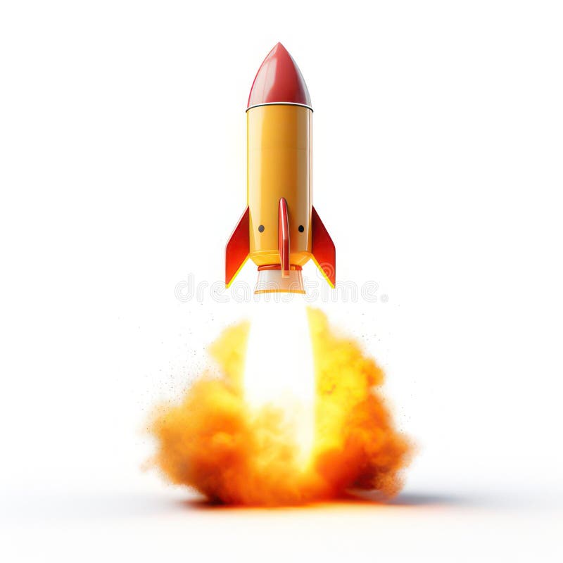 Rocket Launch Isolated on White Created with Generative AI. Missile ...