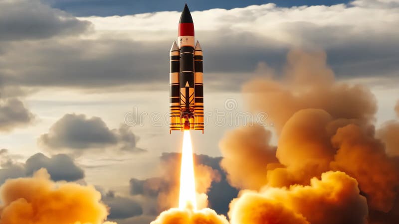 Rocket Launch Lights Up the Sky during Early Morning at a Space Launch ...