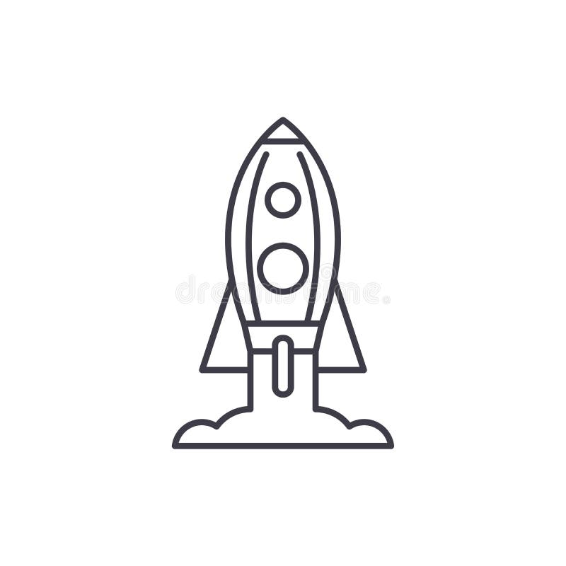 Rocket Launch Line Icon Concept. Rocket Launch Vector Linear ...