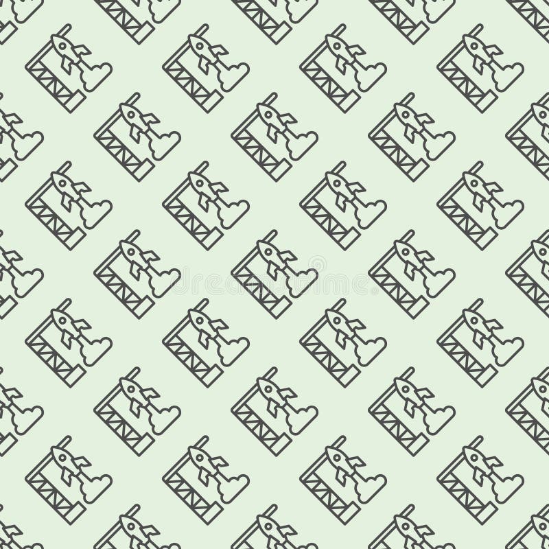 Rocket Launch Line Seamless Pattern, Cosmos Theme. Vector Graphics ...
