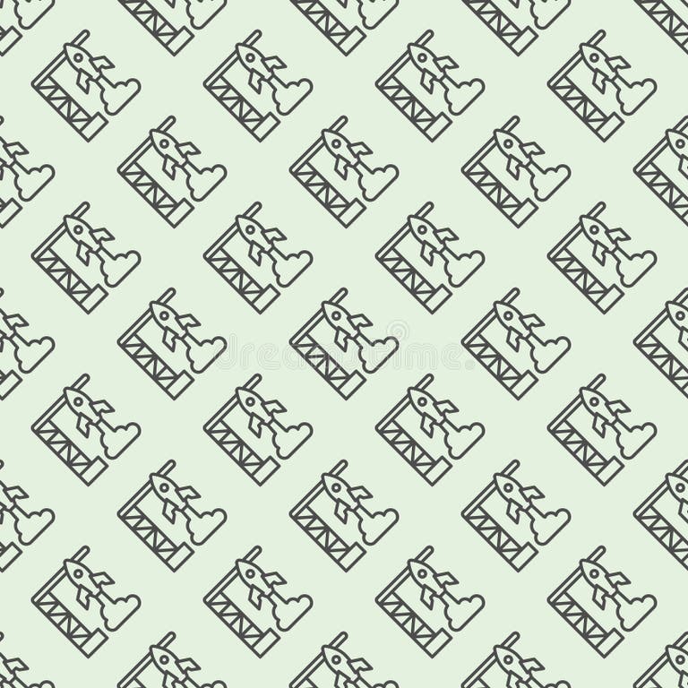 Rocket Launch Line Seamless Pattern, Cosmos Theme. Vector Graphics ...