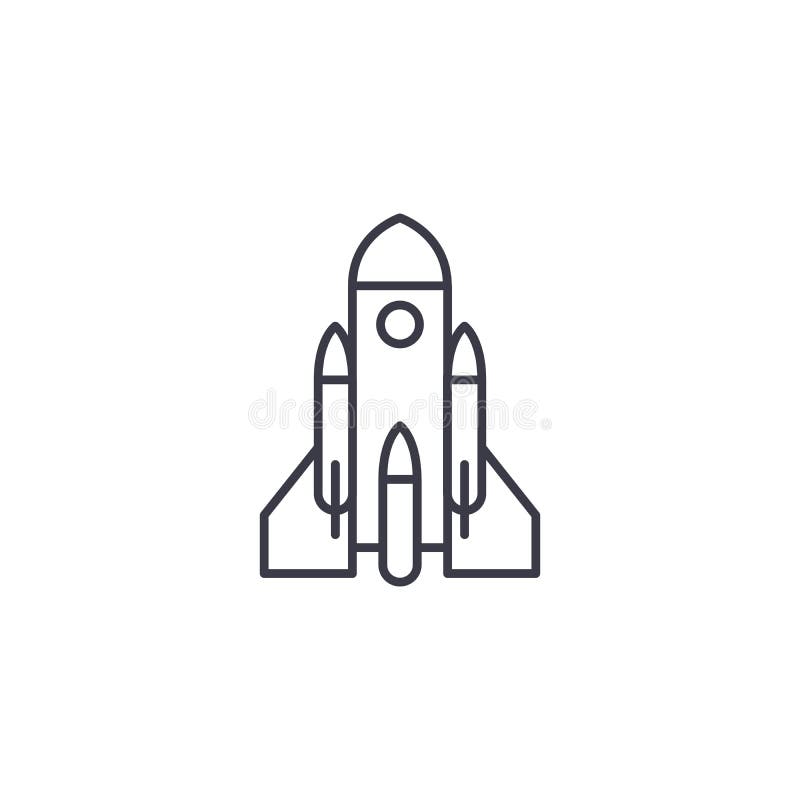 Rocket Launch Linear Icon Concept. Rocket Launch Line Vector Sign ... Rocket Launch Linear Icon Concept. Rocket Launch Line Vector Sign ...