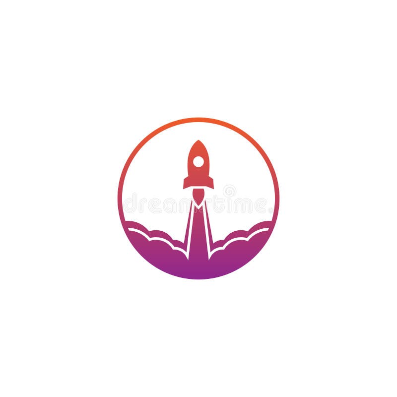 Rocket launch logo design stock vector. Illustration of launch - 194768390