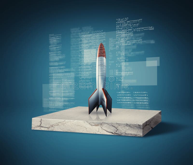 Rocket Launch . Start Up Launch Concept . Stock Illustration ...