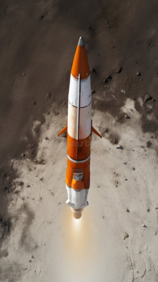 Orange-White Military Rocket Launch Moment Stock Illustration ...