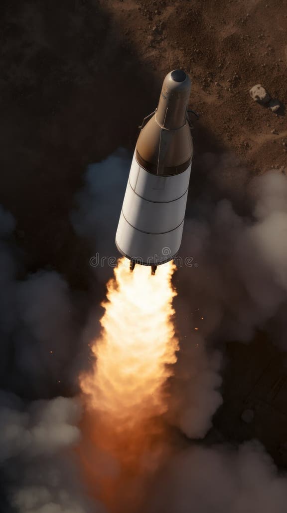 White Space Rocket Launch Moment Stock Illustration - Illustration of ...