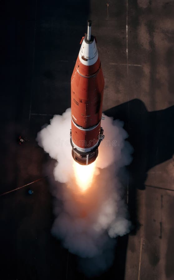 Red Military Rocket Launch Moment Stock Illustration - Illustration of ...