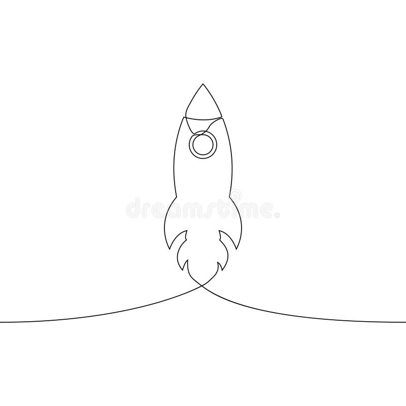 One Line Drawing Rocket Stock Illustrations – 184 One Line Drawing ...