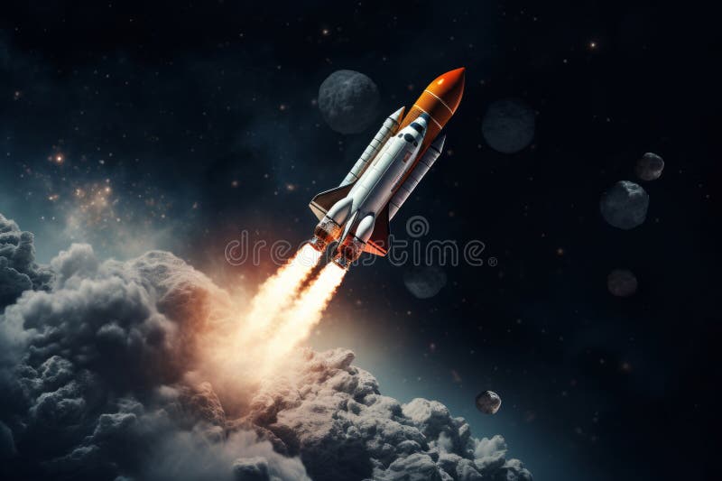 Rocket Launch into Outer Space Stock Photo - Image of astronomy ...