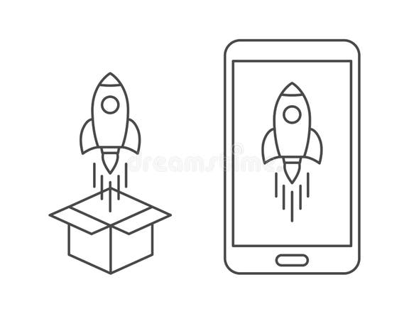 Rocket Launch from Package Box Stock Vector - Illustration of design ...