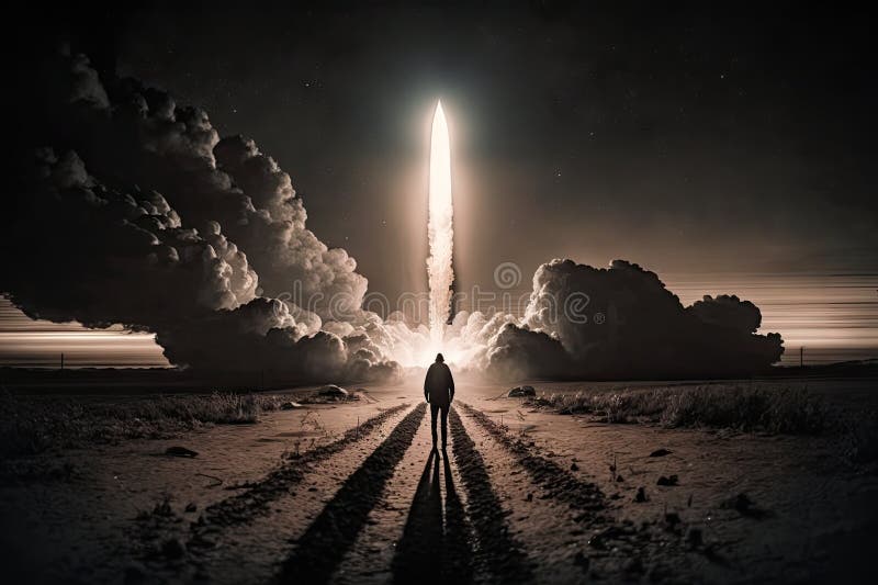 Rocket Launch from the Perspective of a Person on the Ground, Watching ...