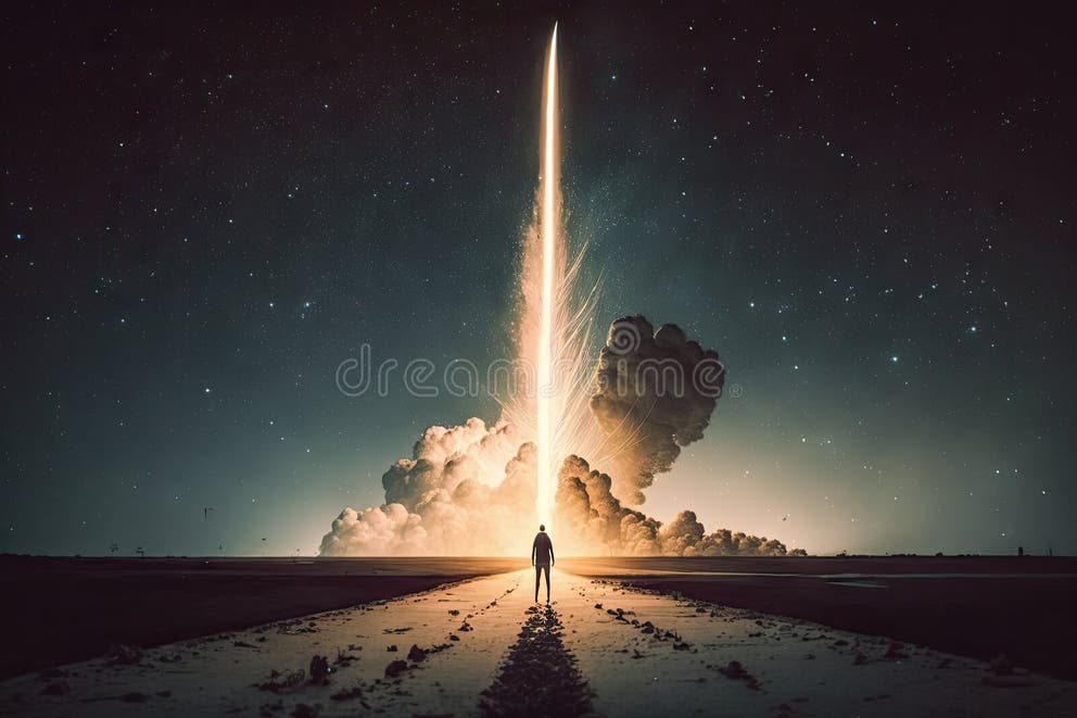 Rocket Launch from the Perspective of a Person on the Ground, Watching ...