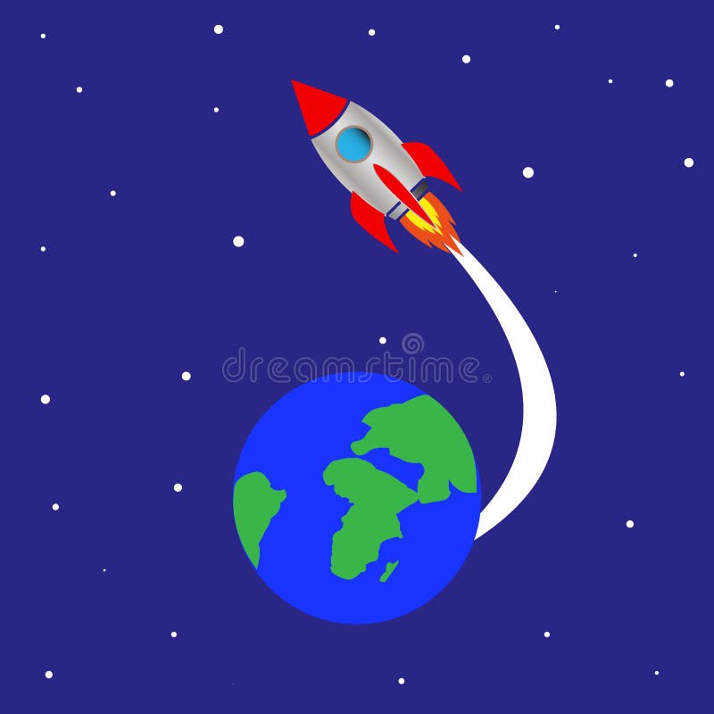 Rocket Launch from Planet Earth Stock Vector - Illustration of finger ...